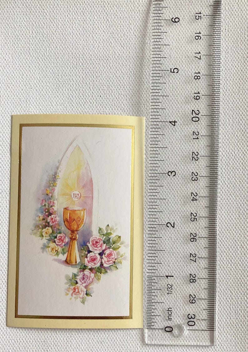 Gold Foil First Holy Communion Prayer Card – Chalice & Roses - Etsy