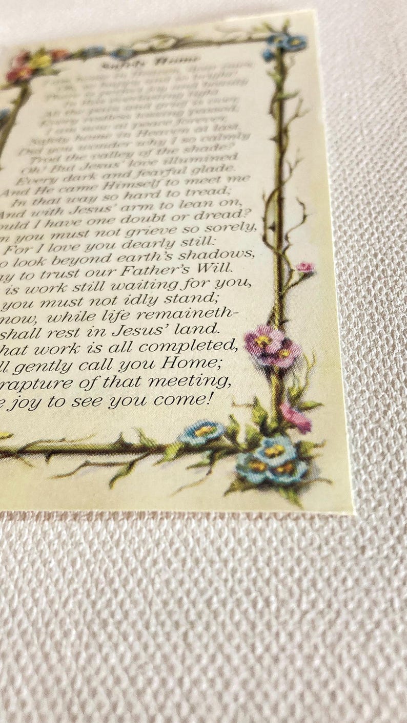 Catholic Memorial Prayer Card “safely Home” | Made in Italy ...