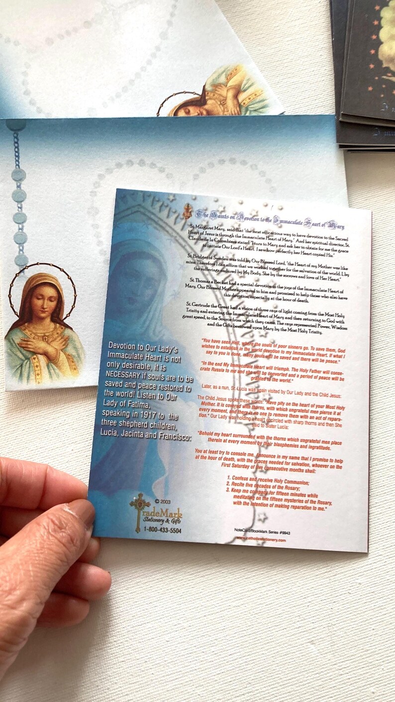Immaculate Heart of Mary Cards - Vintage Catholic Stationery Set - Etsy