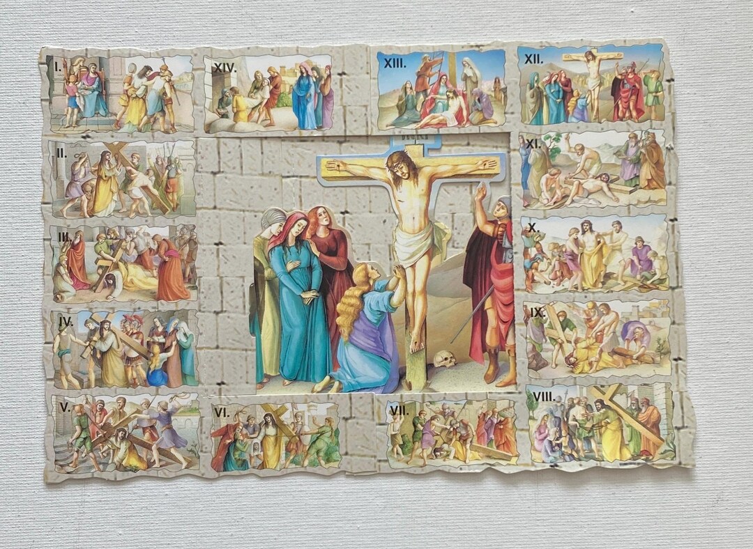 Pop-up Stations of the Cross Card | Vintage Catholic Lenten Devotional ...