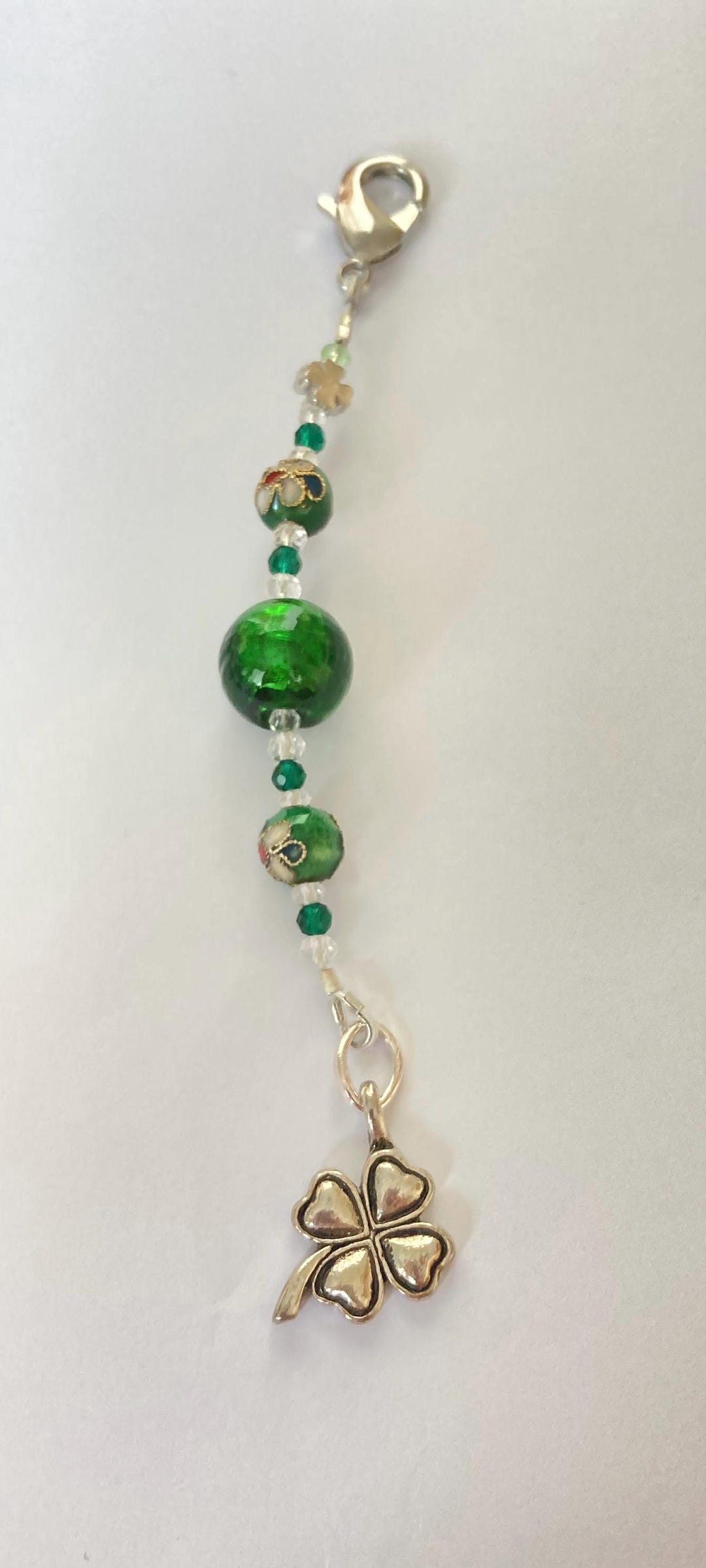 Green Cloisonné Zipper Pull • Four-leaf Clover • Gift • Irish ...