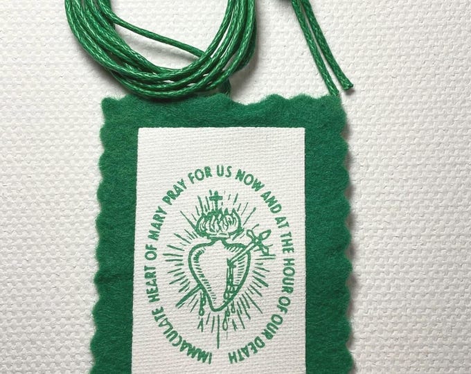Green Scapular of the Immaculate Heart of Mary - Etsy Canada