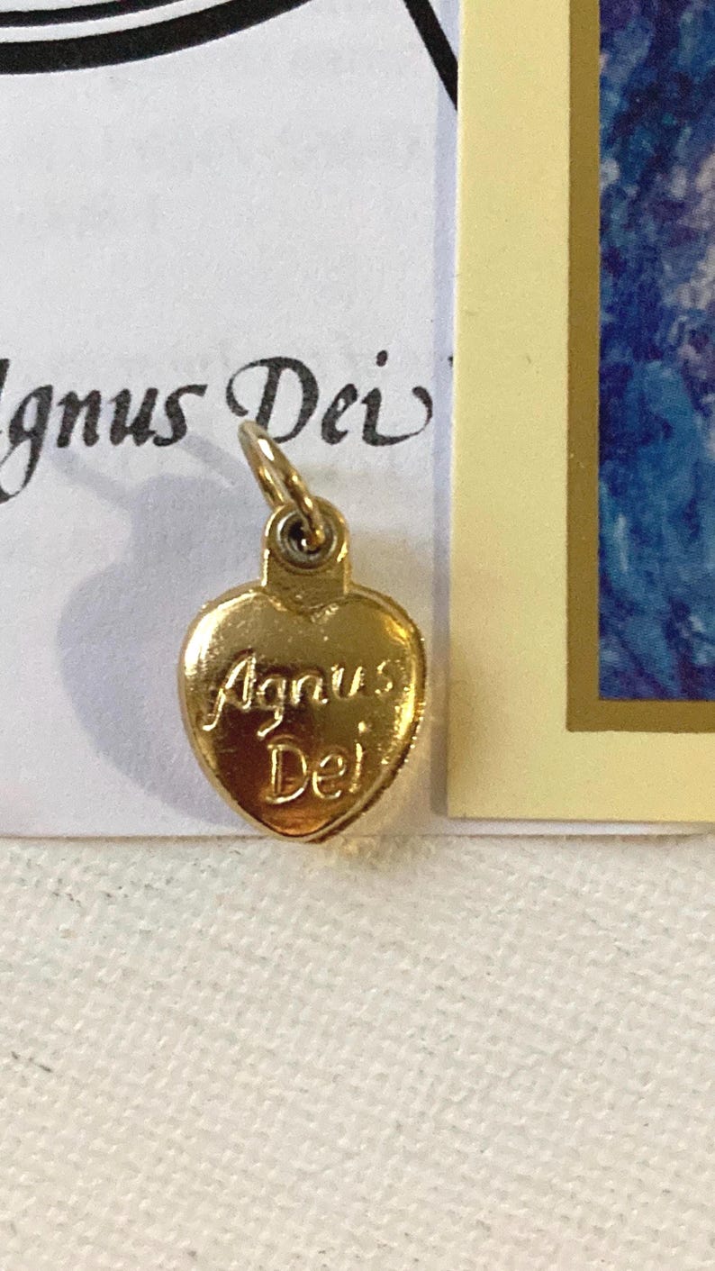 Agnus Dei Heart Medal With Cross | Silver-tone Catholic Devotional ...