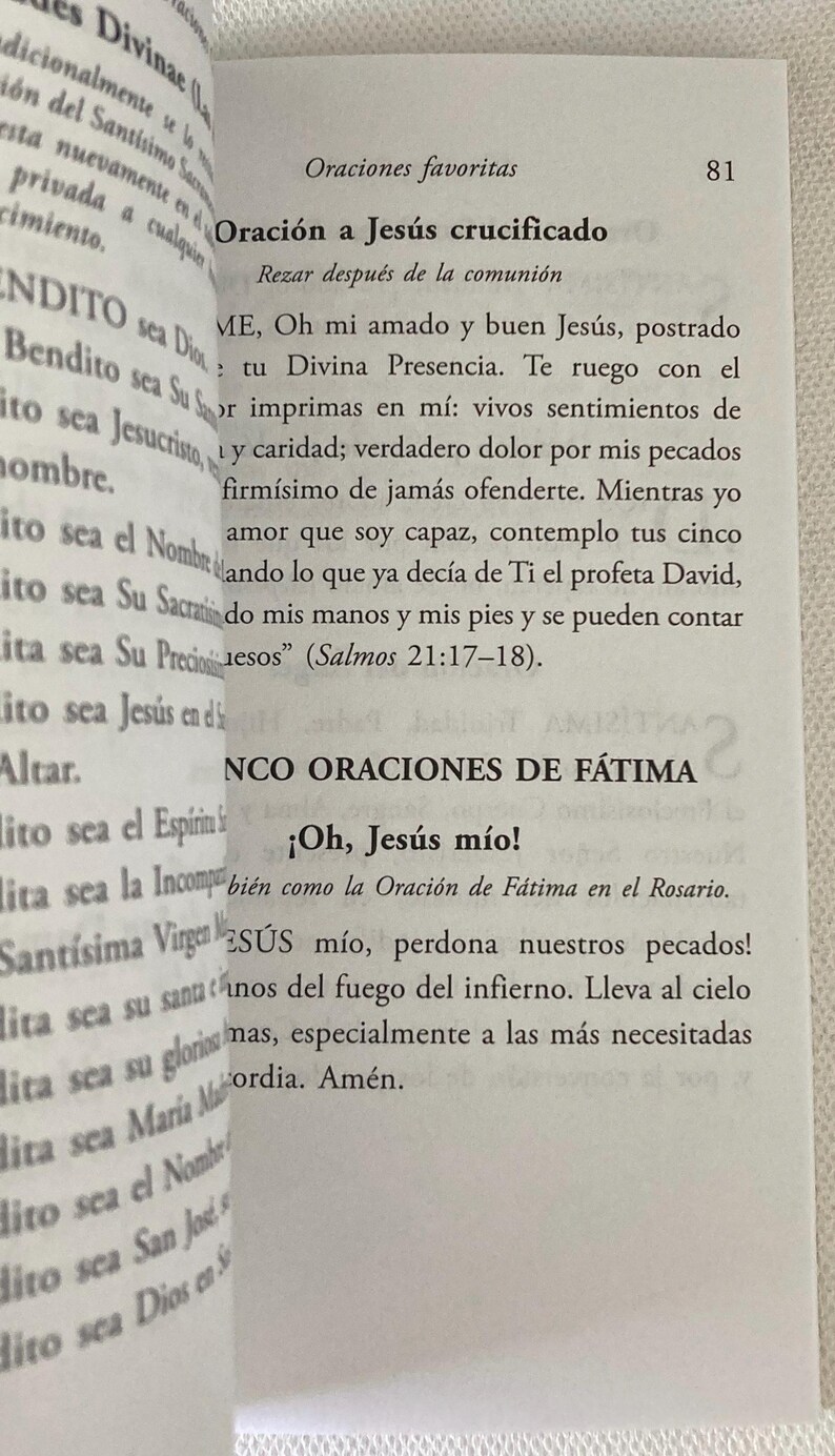 Oraciones Católicas Pocket Prayer Book Spanish Catholic Devotional ...