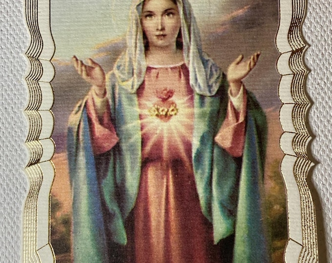 Immaculate Heart of Mary Holy Card Novena Prayer. Made in Italy - Etsy