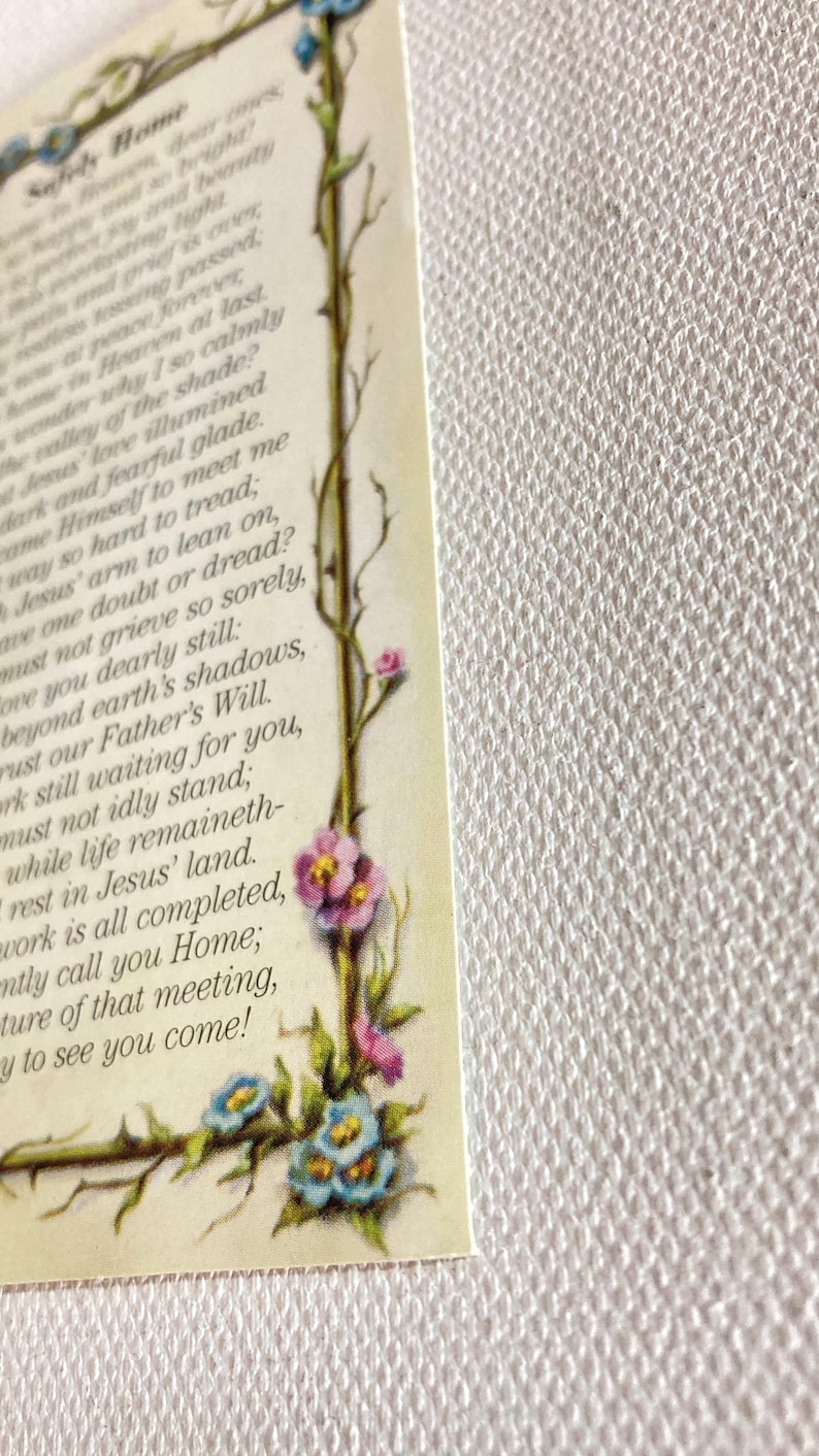 Catholic Memorial Prayer Card “safely Home” | Made in Italy ...