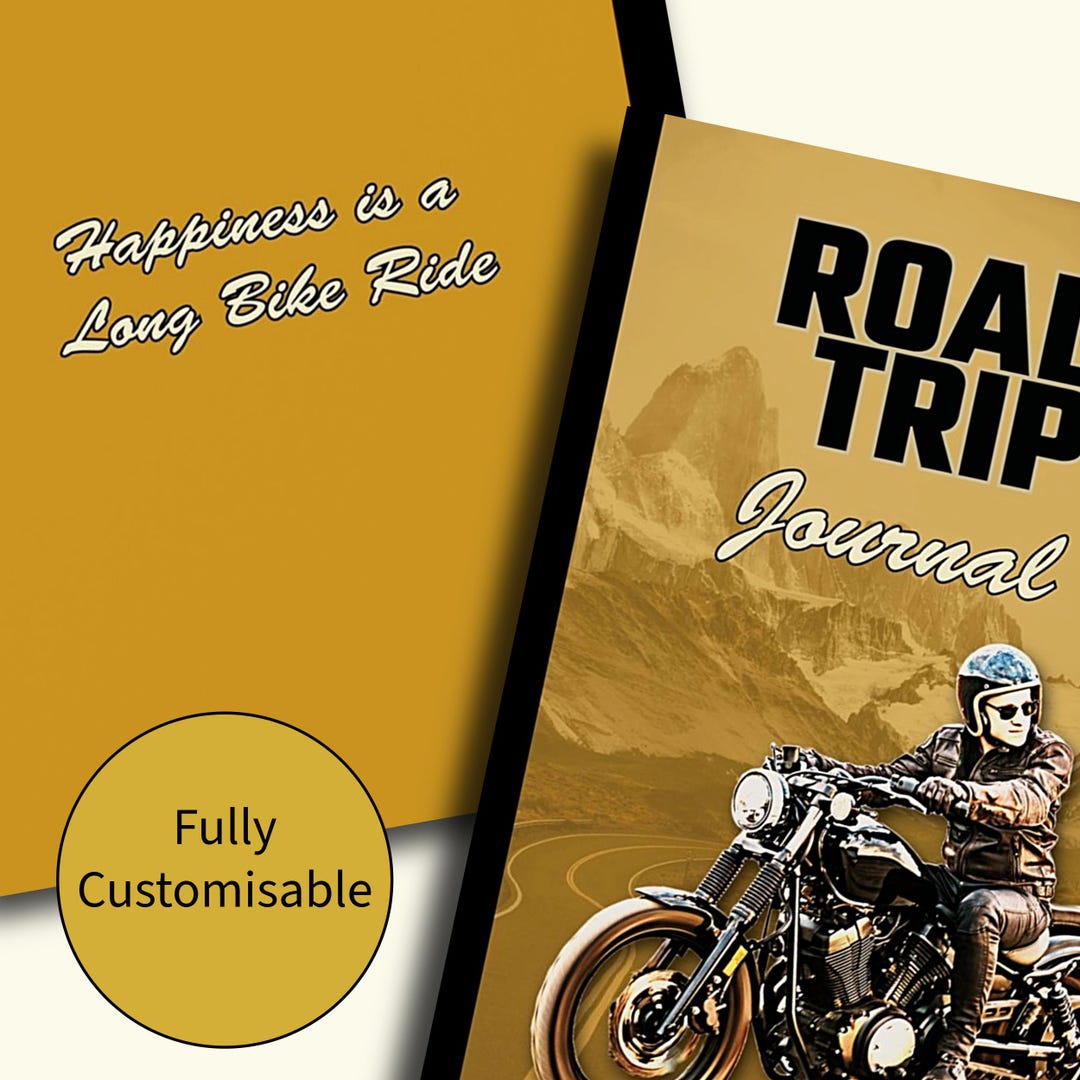 Vintage Road Trip Biker Travel Journal |adventure Diary | Personalised ...