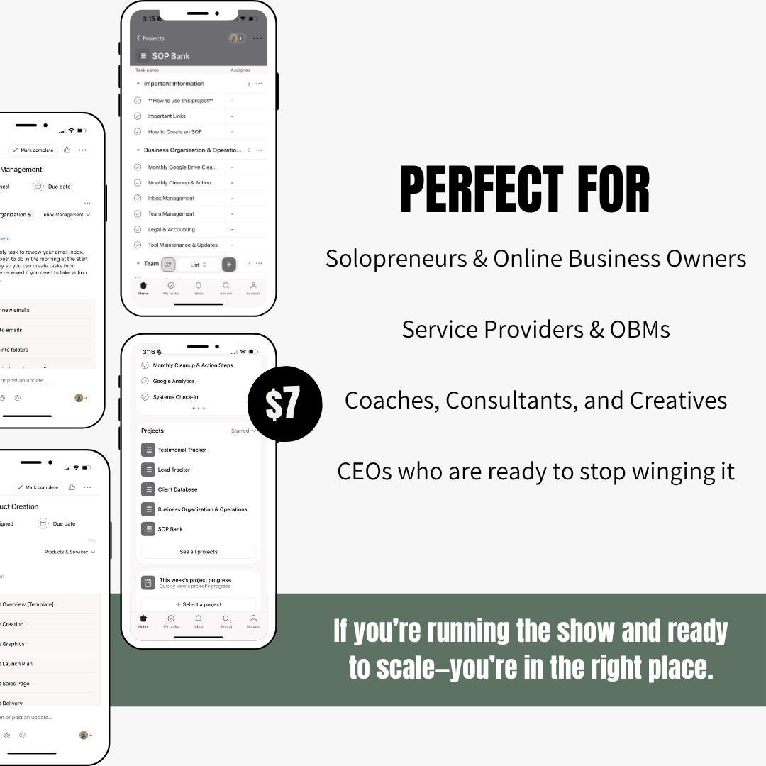 SOP Bank Asana Template - Etsy