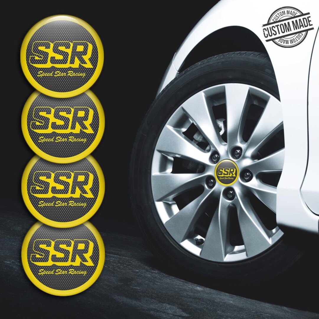 SSR Tuning Decals - Handmade Epoxy Wheel Cap Stickers - Set of 4 - Etsy