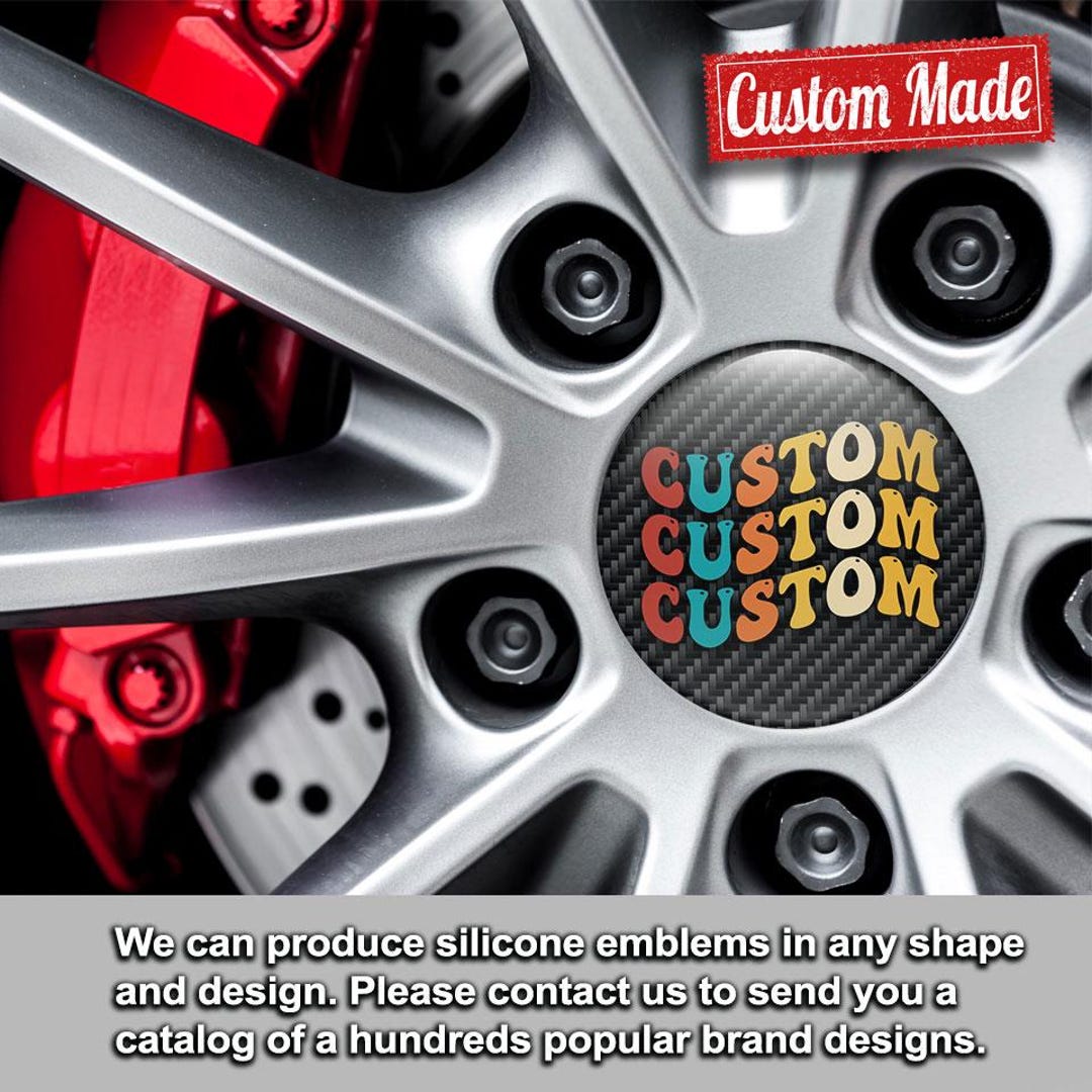 Set of 4 Custom Emblems Auto Logo Wheel Center Cap Decals: Epoxy Resin ...