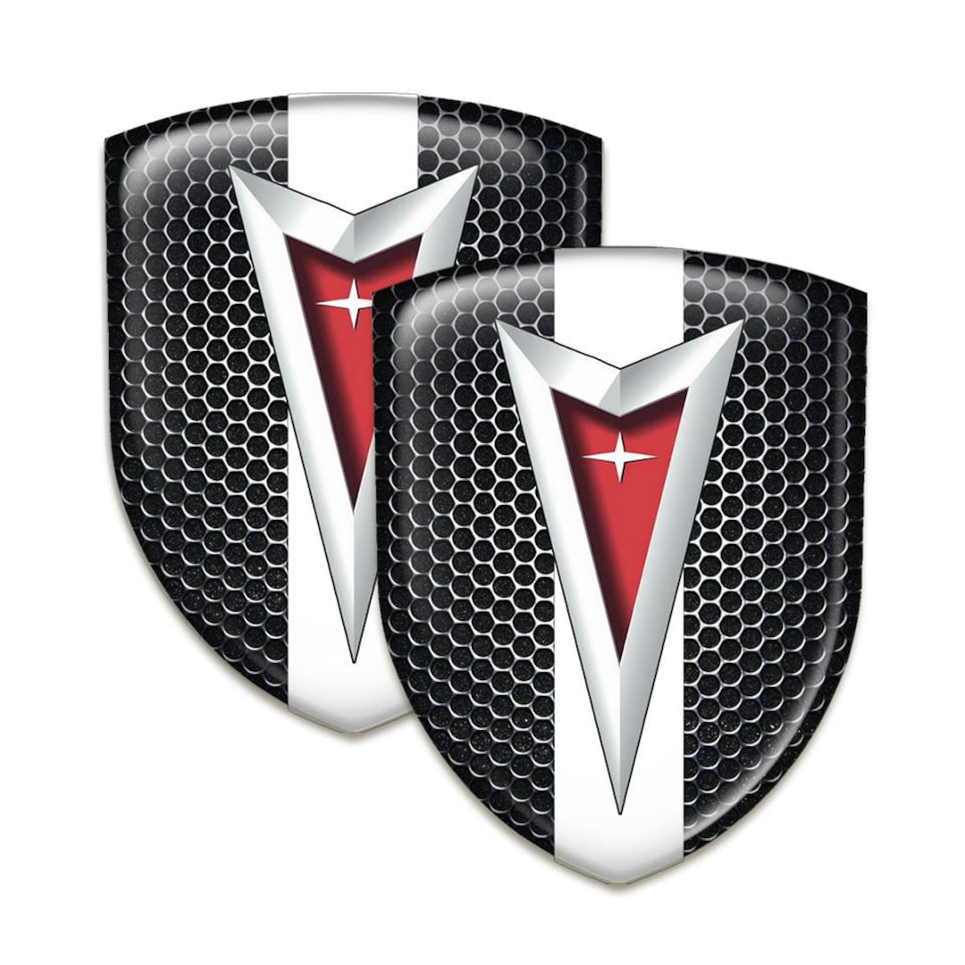 Set of 2 Pontiac Emblem Badge / All Sizes Silicone Shield Logo / Epoxy ...