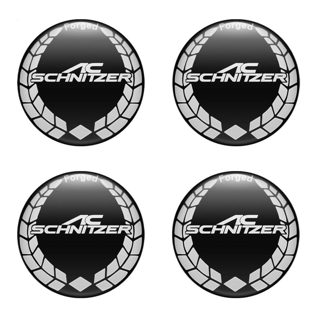 Set of 4 AC SCHNITZER Tuning Decals for Center Wheel Cap Epoxy Stickers ...