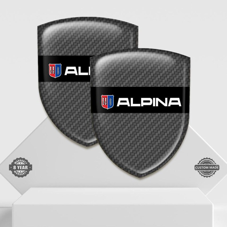 Set of 2 Alpina Emblem Badge / All Sizes Silicone Shield Logo / Epoxy ...