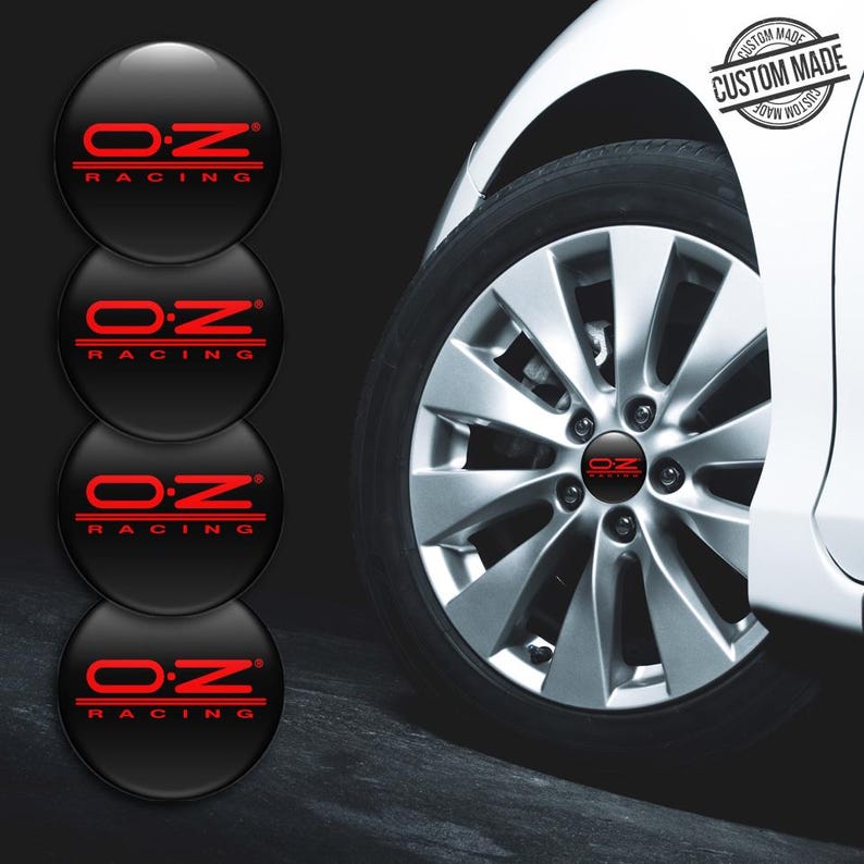 OZ Racing Wheel Center Cap Decals: Epoxy Emblem Stickers (Set of 4 ...