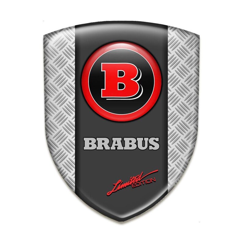 Set of 2 Brabus Emblem Badge / All Sizes Silicone Shield Logo / Epoxy ...