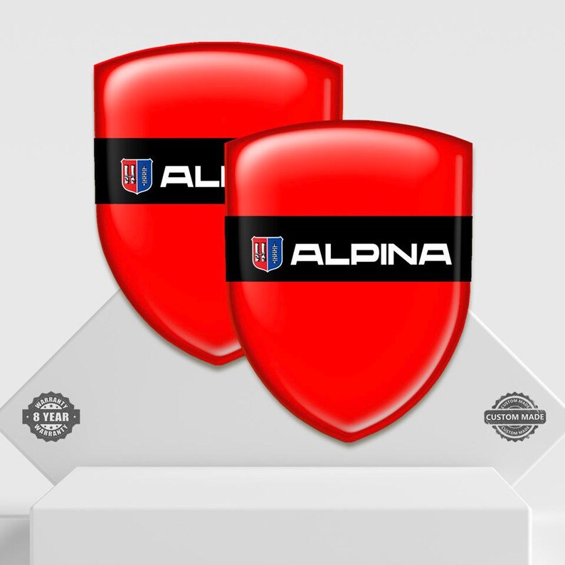 Set of 2 Alpina Emblem Badge / All Sizes Silicone Shield Logo / Epoxy ...