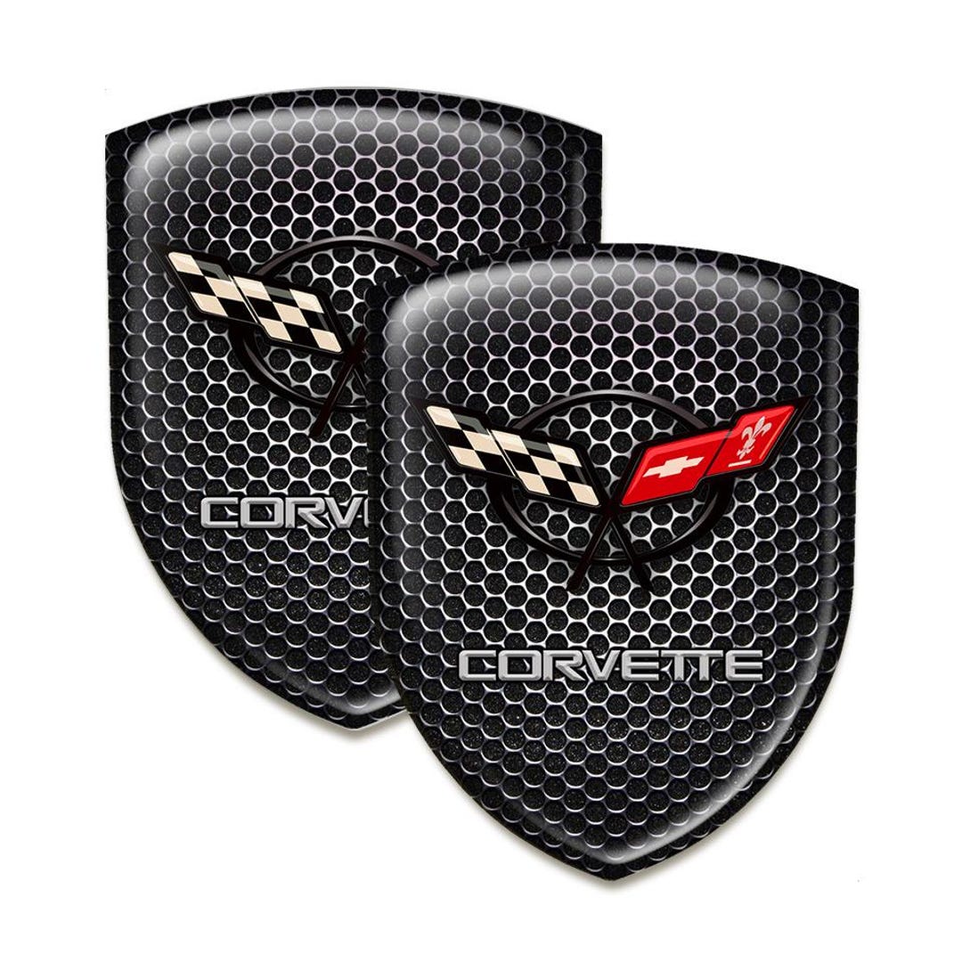 Set of 2 Corvette Emblem Badge / All Sizes Silicone Shield Logo / Epoxy ...