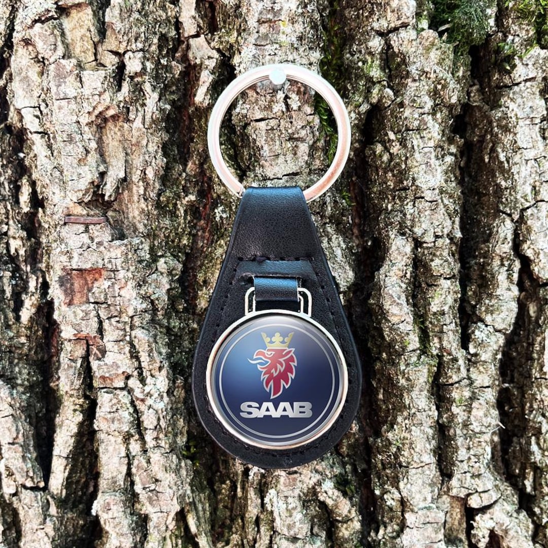 Saab Emblem Leather Key Fob: Epoxy Resin Keychain - Etsy Portugal