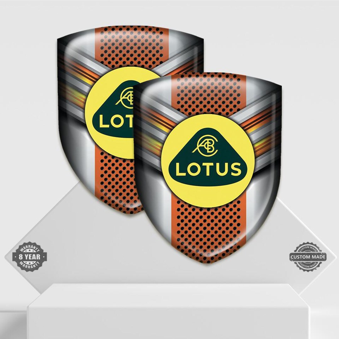 Set of 2 LOTUS Emblem Badge / All Sizes Silicone Shield Logo / Epoxy ...