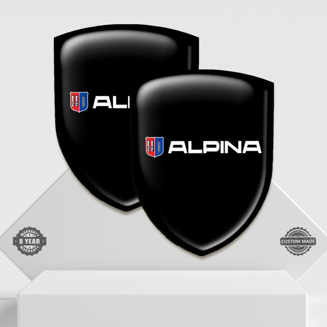 Set of 2 Alpina Emblem Badge / All Sizes Silicone Shield Logo / Epoxy ...