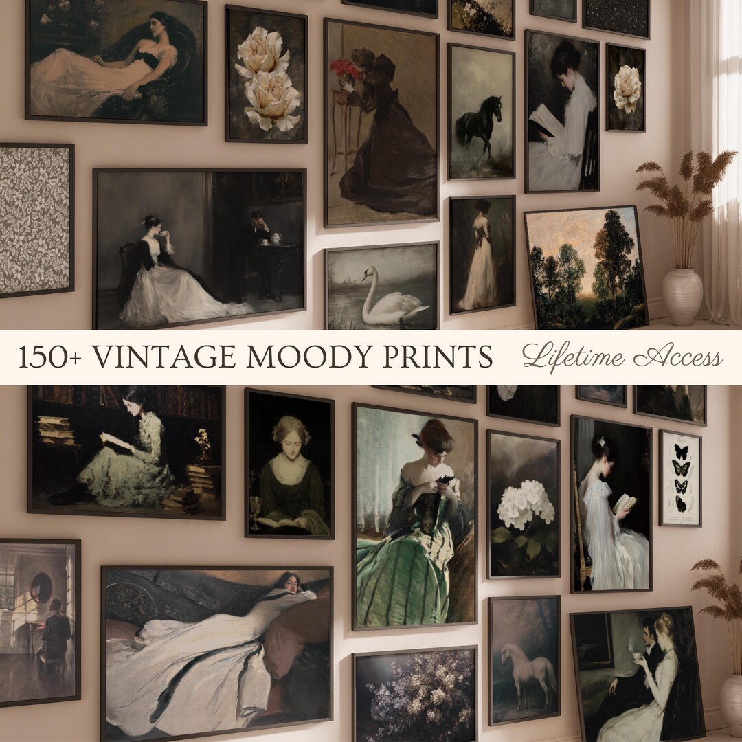 Vintage Moody Prints Gallery Wall Art, Dark Academia Decor, Antique ...