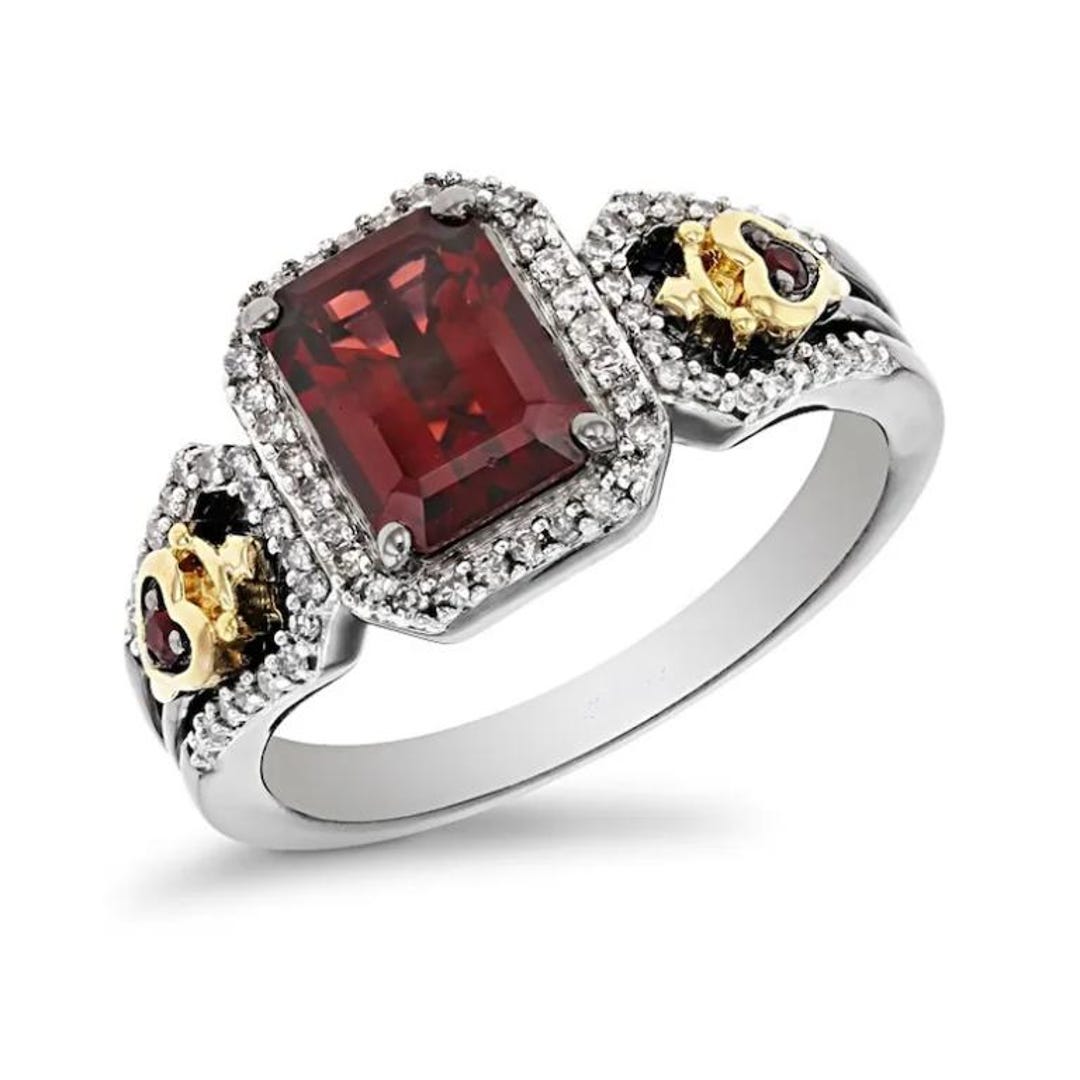 Enchanted Disney Evil Queen Maleficent Ring Disney Garnet and Diamond ...