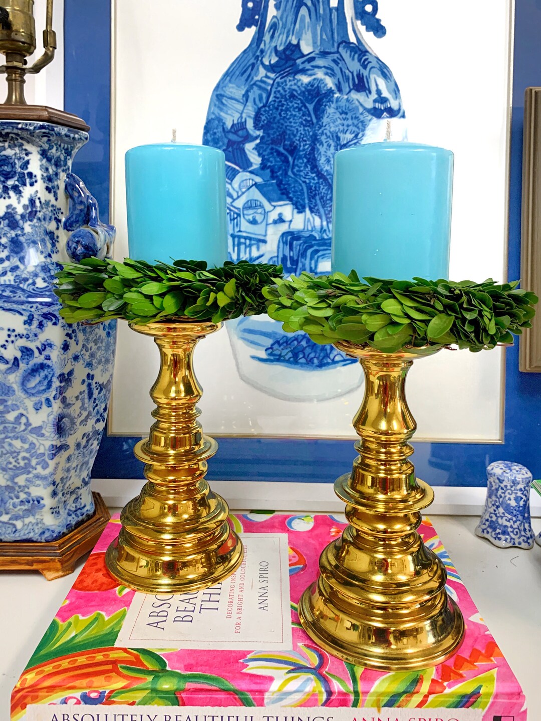 Pair of Vintage Brass Candle Sticks Hand Cast Signed Max Rieg Circa ...