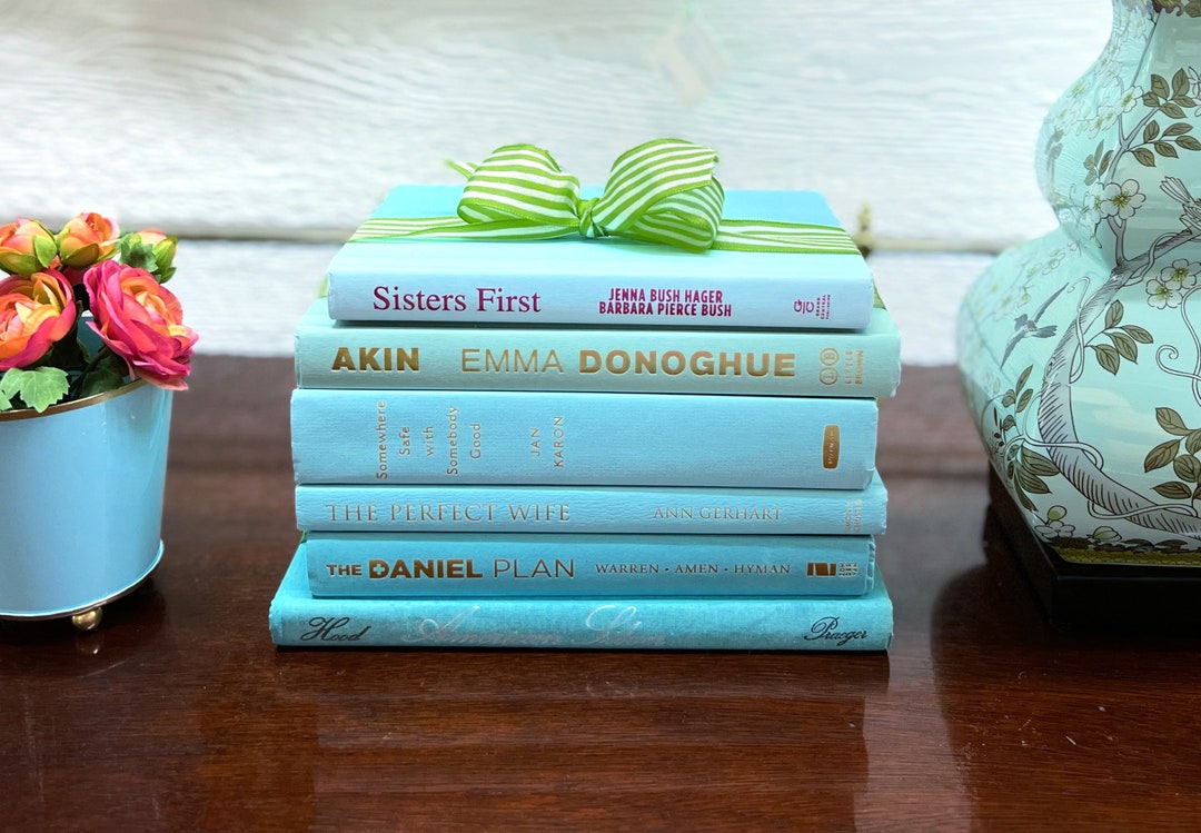 Vintage Light Blue Book Stack - Etsy