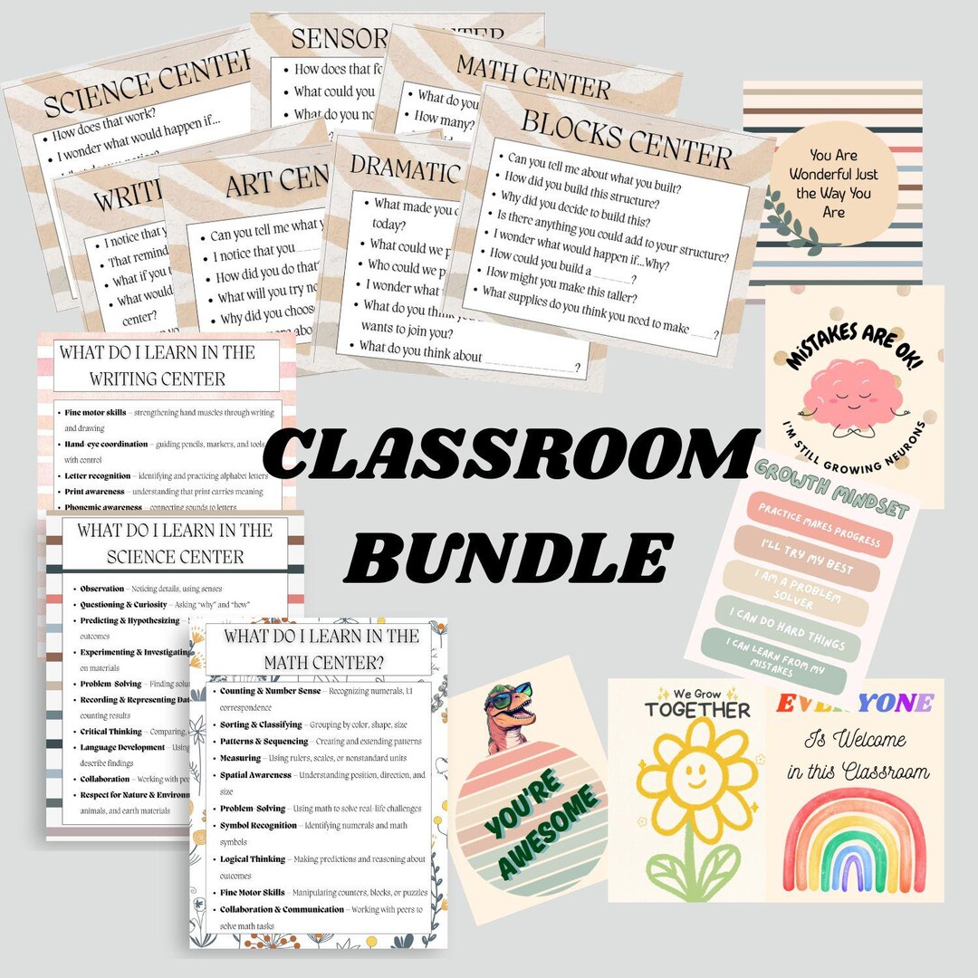 Class Centers and Decor Bundle - Learning Center Signs for Inquiry ...