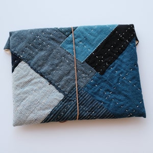 Boro Laptop Bag Antique Indigo Fabric Japanese Patchwork Tablet Sleeve ...