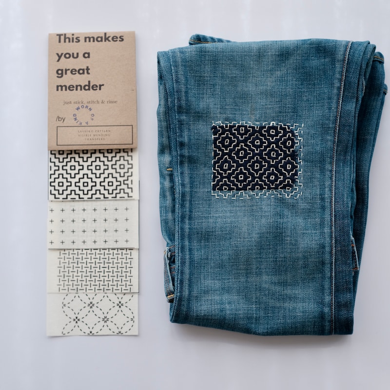 Sashiko Mending Transfers - Etsy