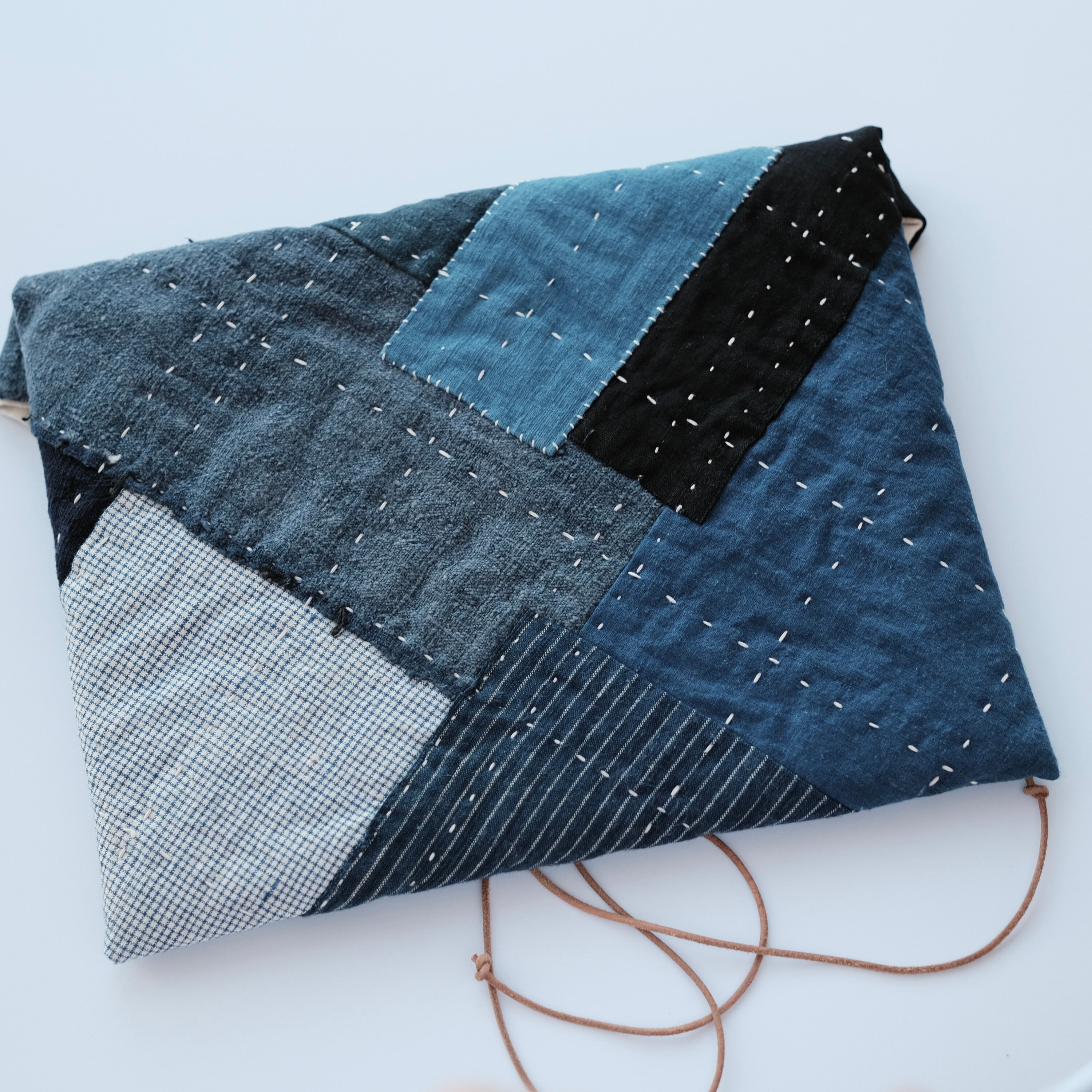 Boro Laptop Bag Antique Indigo Fabric Japanese Patchwork Tablet Sleeve ...