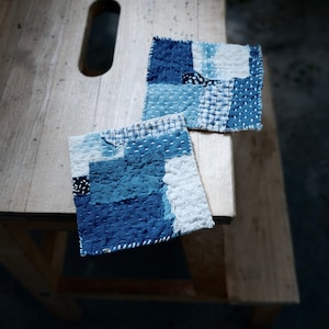 Vintage Boro Fabric Bundle Antique Handwoven Indigo Fabric Set Shibori ...