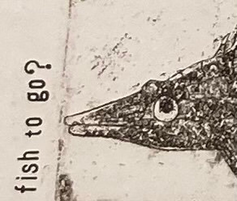 Fish to Go Original Etching on Paper Plate - Etsy