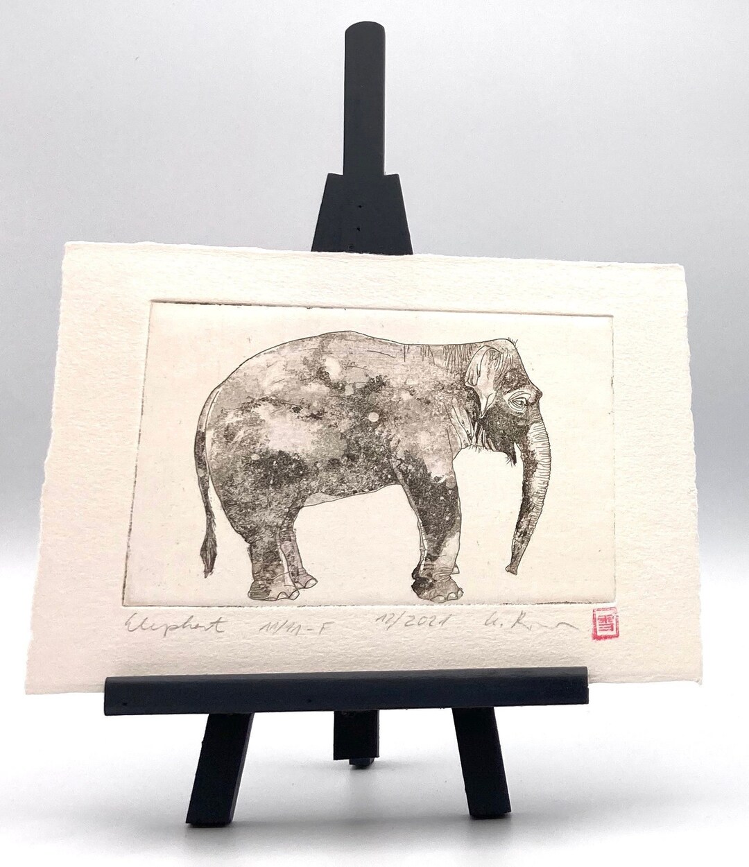 Elephant - Original Etching - Etsy