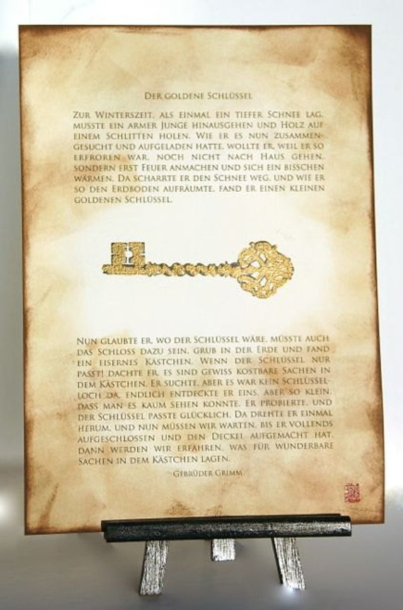 Grimm Brothers: The Golden Key Der Goldene Schlüssel | Etsy