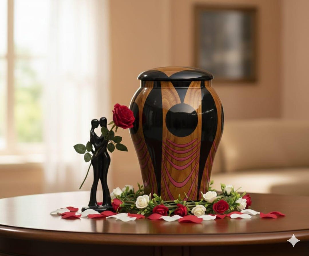 Epoxy Resin Cremation Urn: Inlay Mango Wood Funeral Urn - Etsy