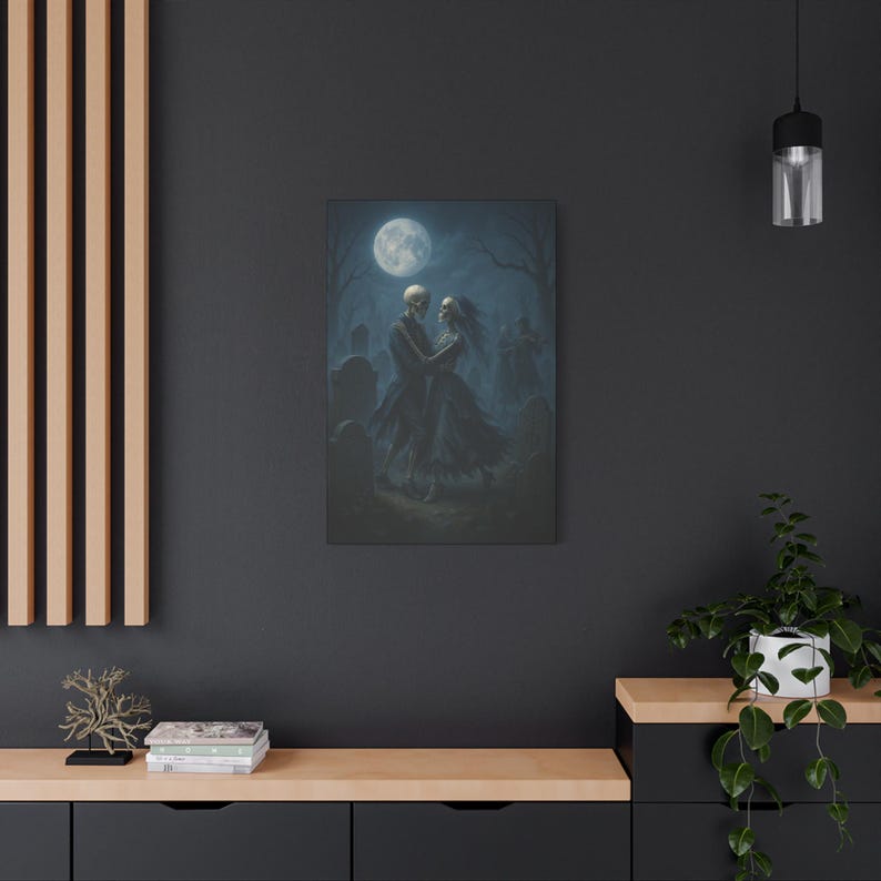 Gothic Skeleton Dance Art: Danse Macabre Cemetery Print (digital ...
