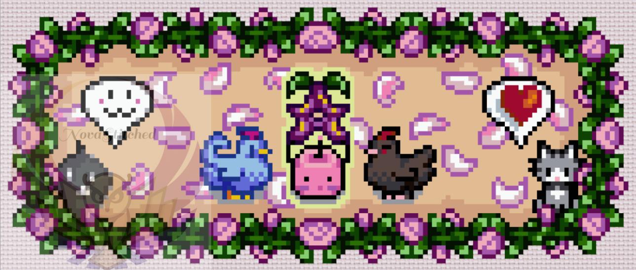 Stardew Valley Pink Petal Cross Stitch Pattern - Etsy