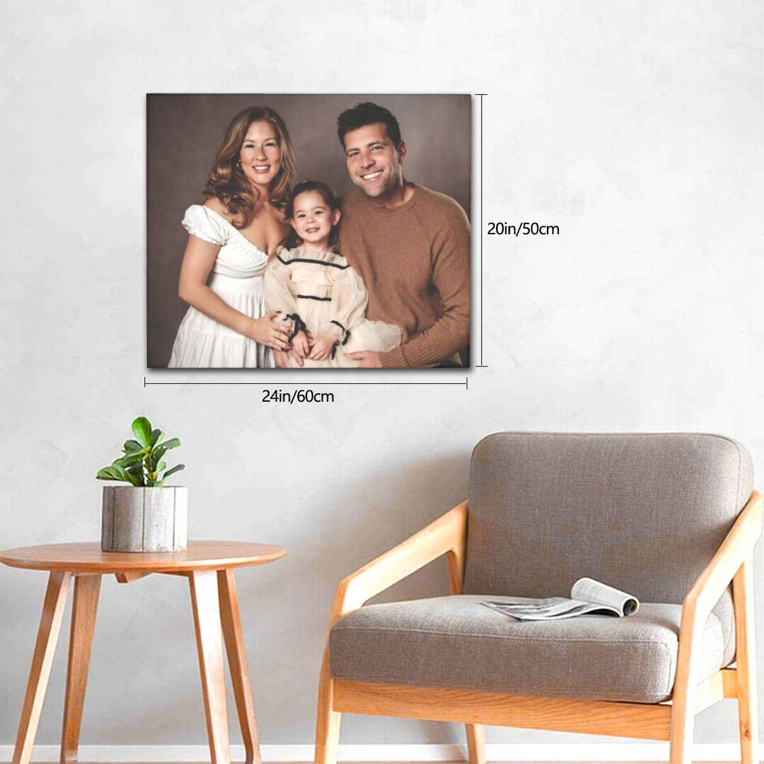 Custom Family Portrait Canvas - Heartwarming 24x20 Inch Personalized ...