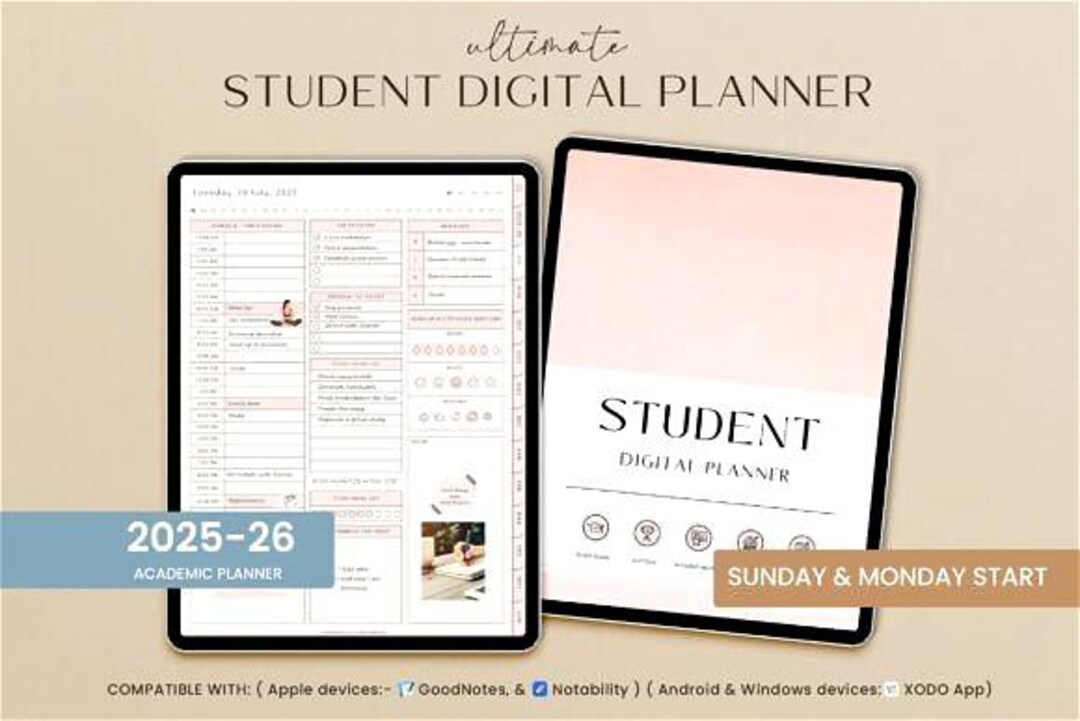 Digital Student Planner for Goodnotes: Academic iPad Planner (2025-2026 ...