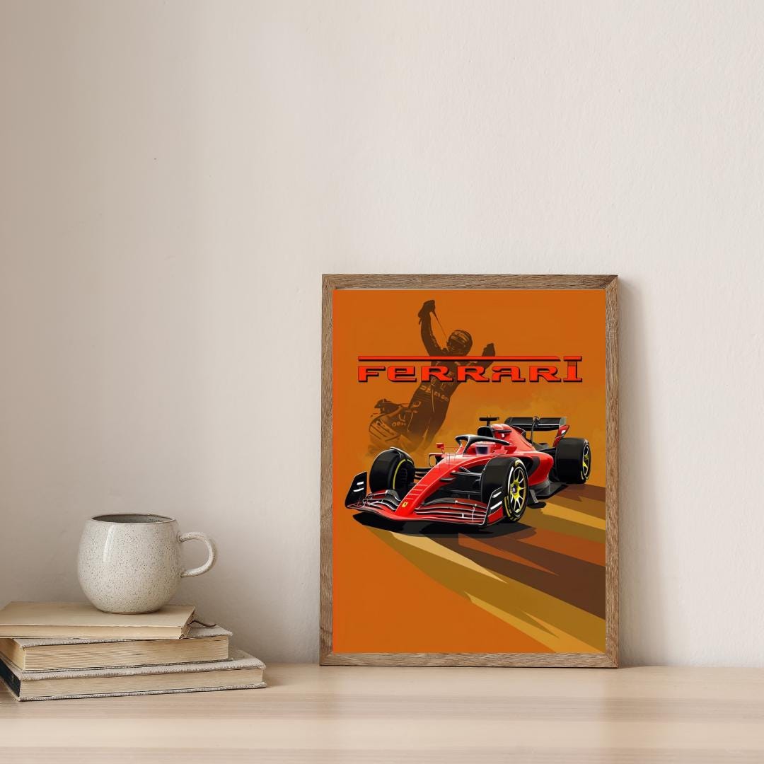 Ferrari F1 Digital Poster | Charles Leclerc Wall Art | Formula 1 Car ...