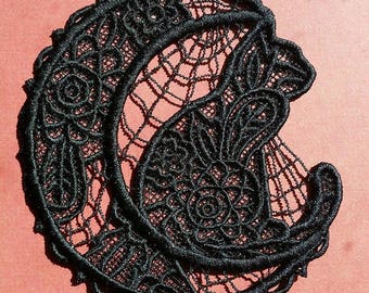 Bat patch Moon patch | Etsy