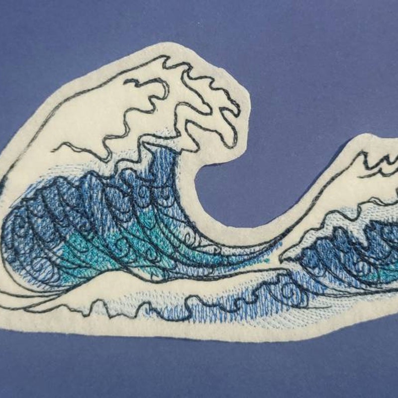 Crashing Waves Embroidery - Etsy