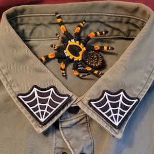Spider Web Collar Patch - Etsy