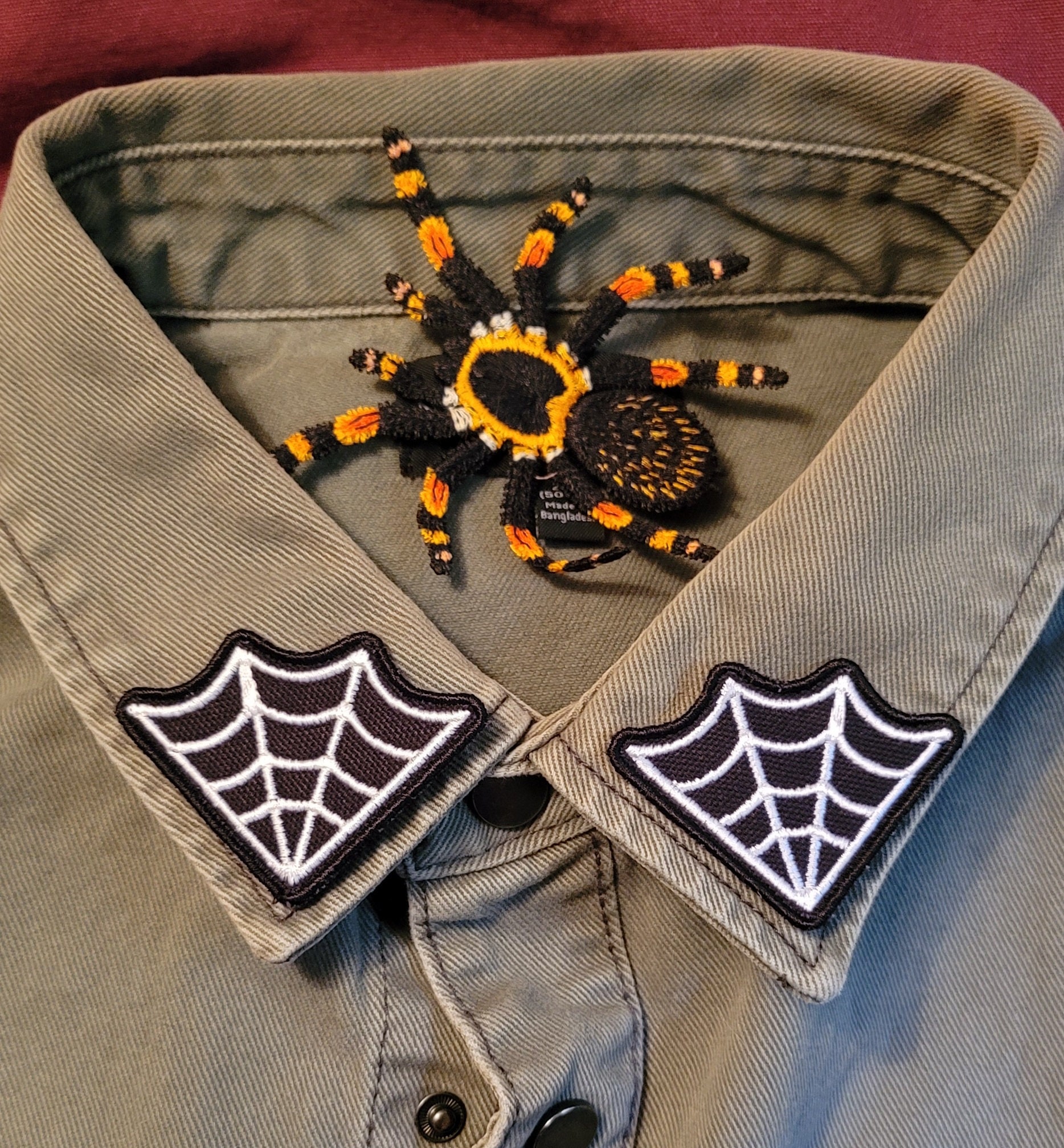 Spider Web Collar Patch - Etsy