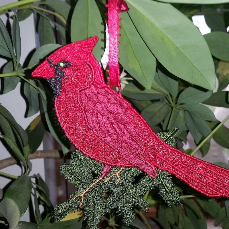 Embroidered Cardinal - Etsy