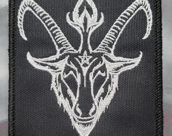 Baphomet Patch Satanic Patch 666 Patch Pentagram Patch Devil Patch Goat Patch Satan Patch Horror ...