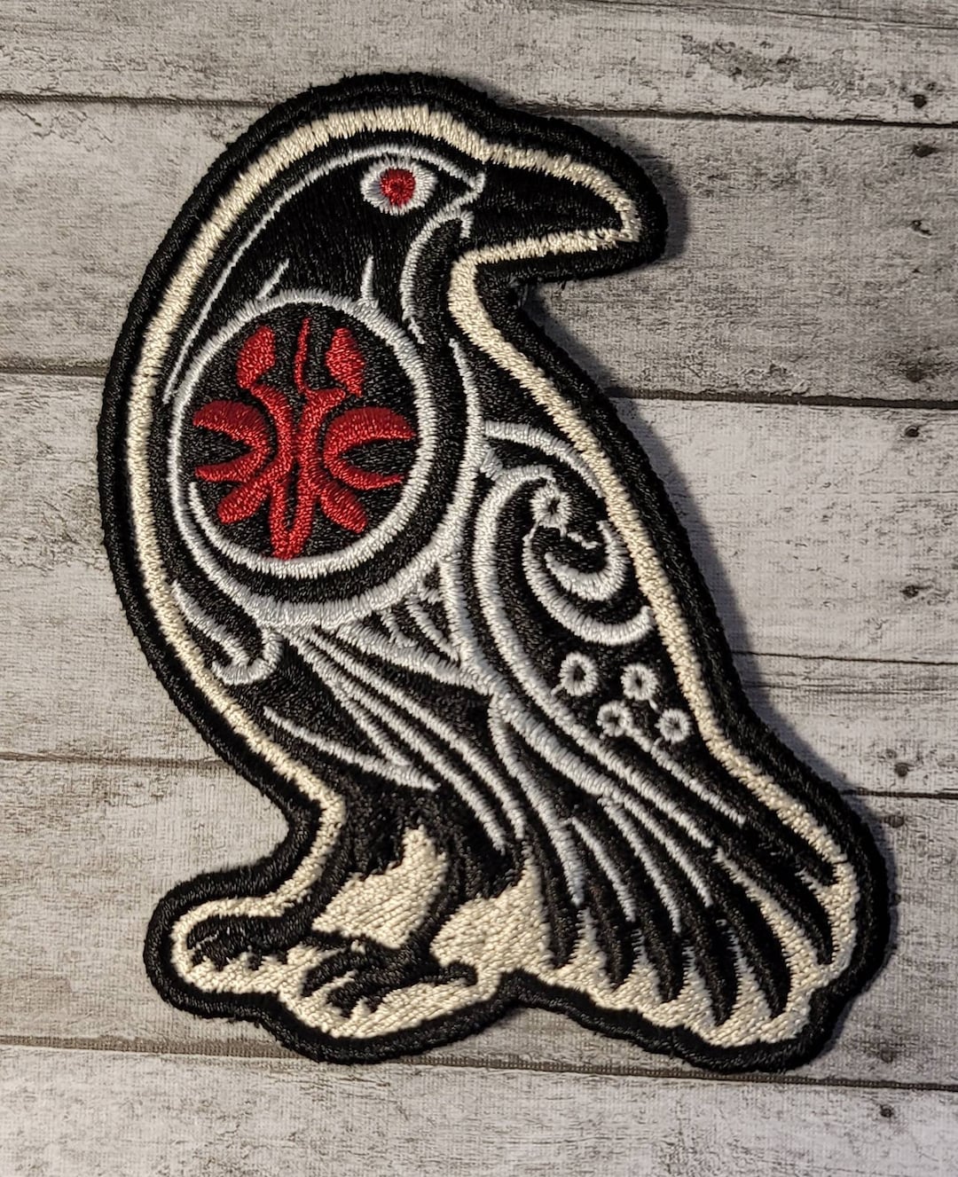 Tribal Raven Patch - Etsy