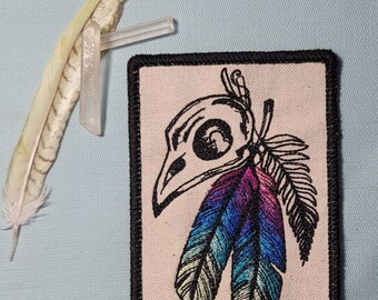 Ornate Bird Skull Iron on Patch 5.25 - Etsy